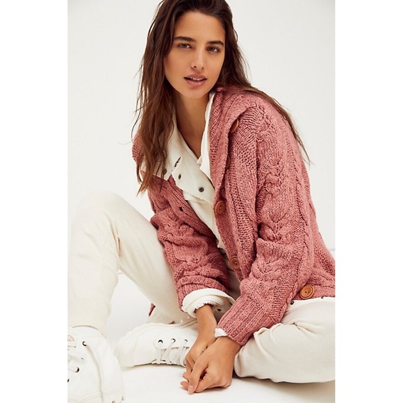 Free People | Sweaters | Free People Espresso Cardi Cardigan Pink ...